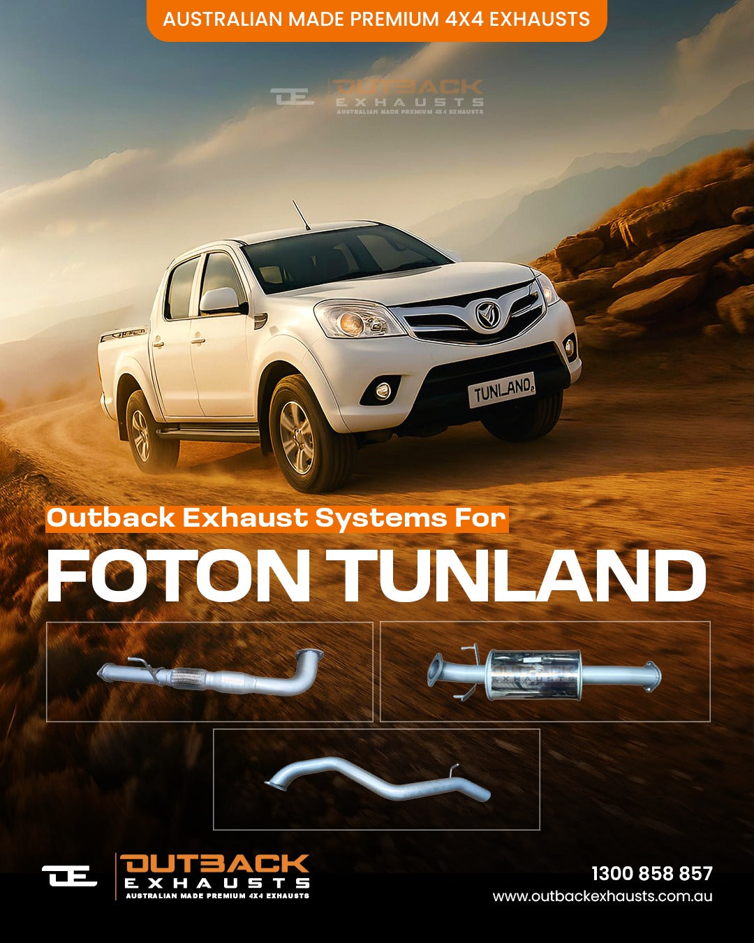 3" Foton Tunland 2.8L ISF Turbo Back Exhaust System | Outback Exhausts